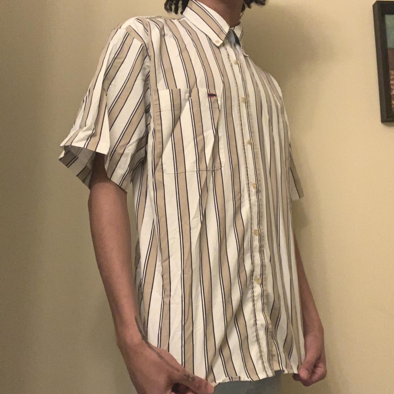 Bugle boy classics white & tan button up Size... - Depop