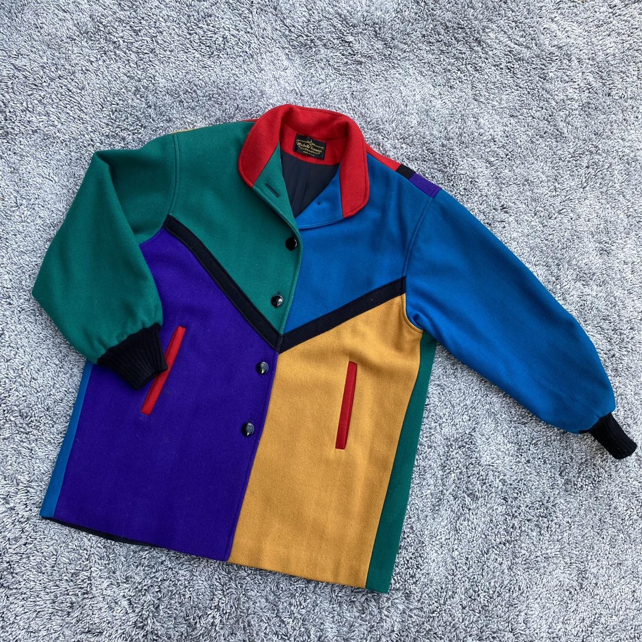 ‘80s Colorblock Felted Wool Coat FREE SHIPPING this... - Depop