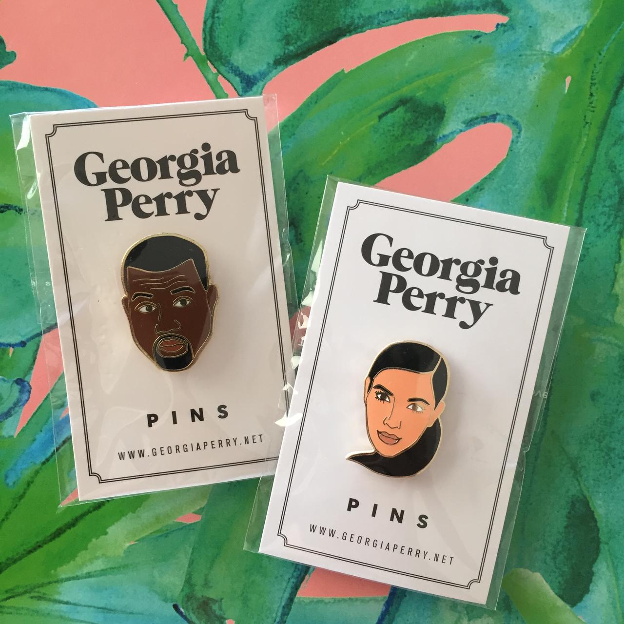 GEORGIA PERRY POP CULTURE PINS KIMYE / KIM... - Depop