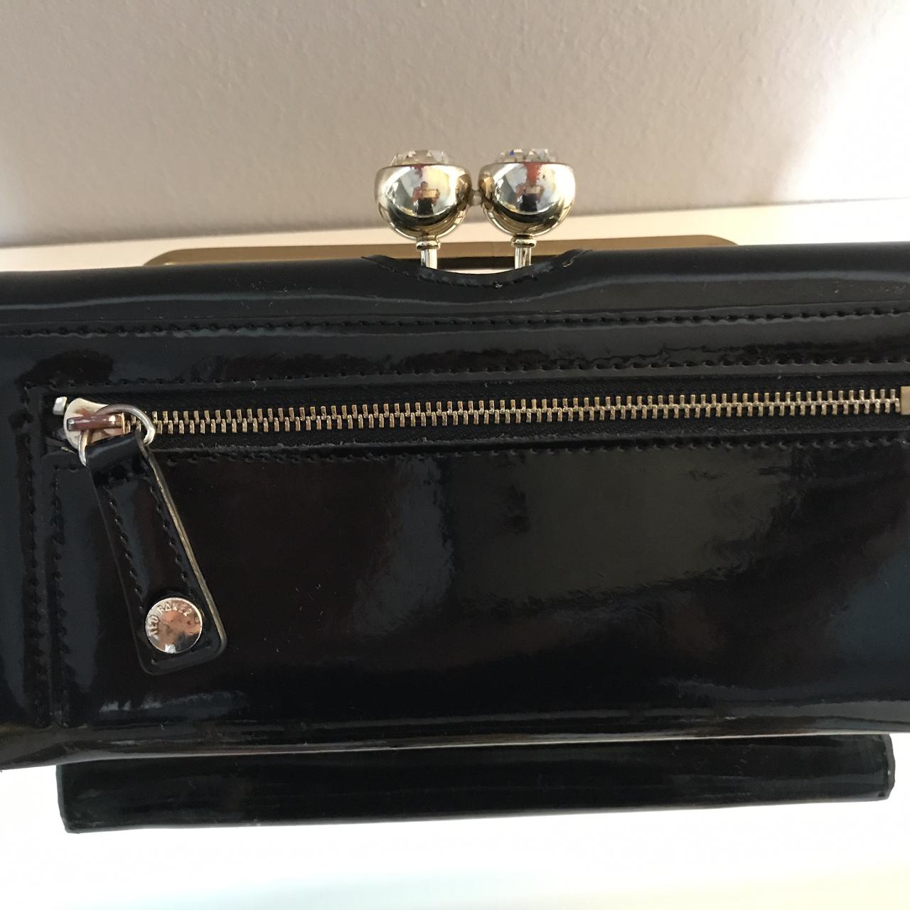Ted Baker black patent purse with a French bulldog... - Depop