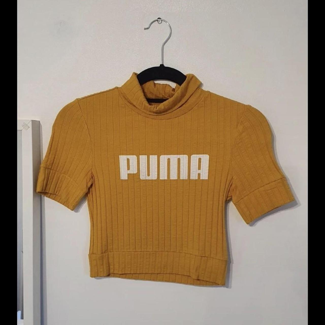 Exclusive Yellow Puma Crop Top Worn once, like new,... - Depop