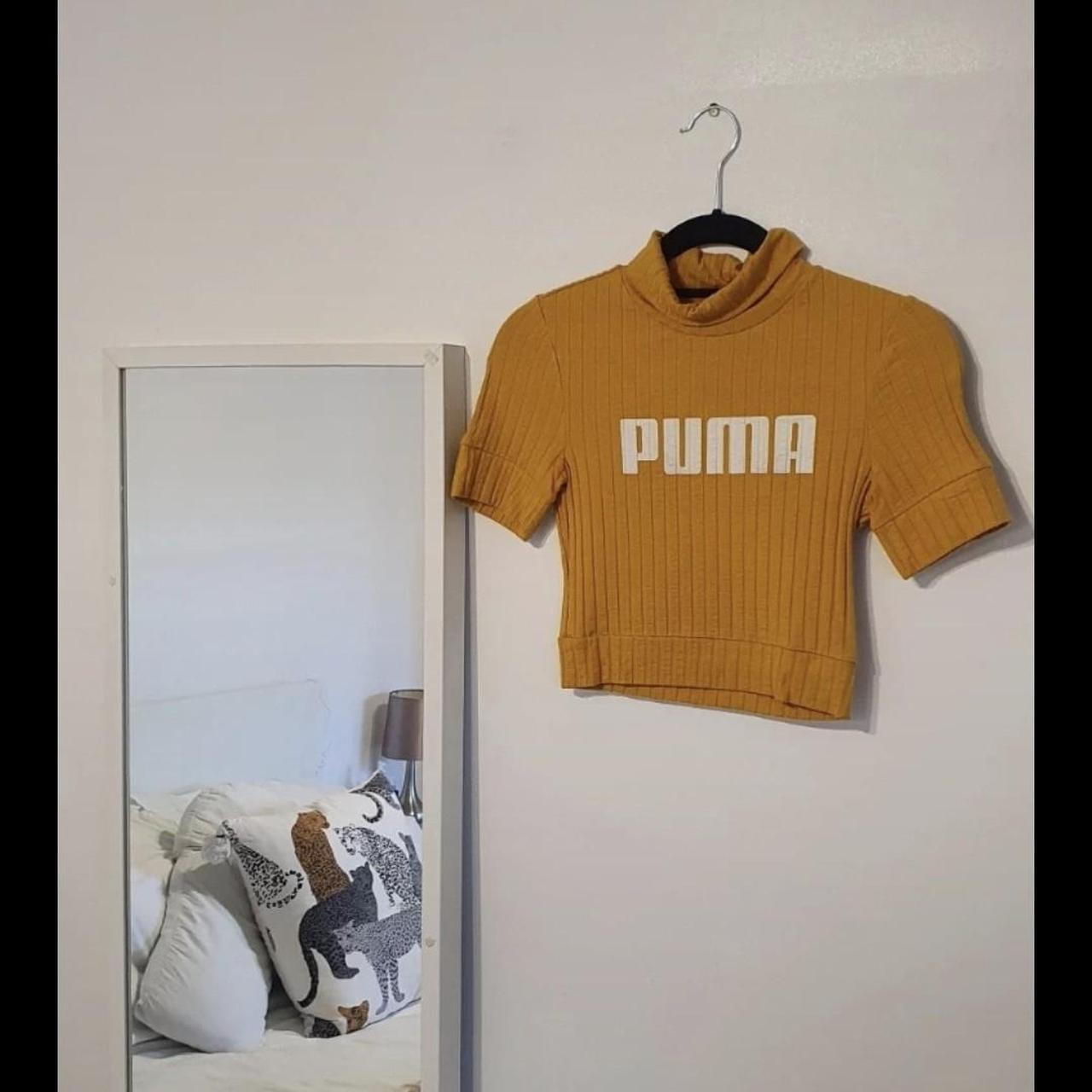 Exclusive Yellow Puma Crop Top Worn once, like new,... - Depop