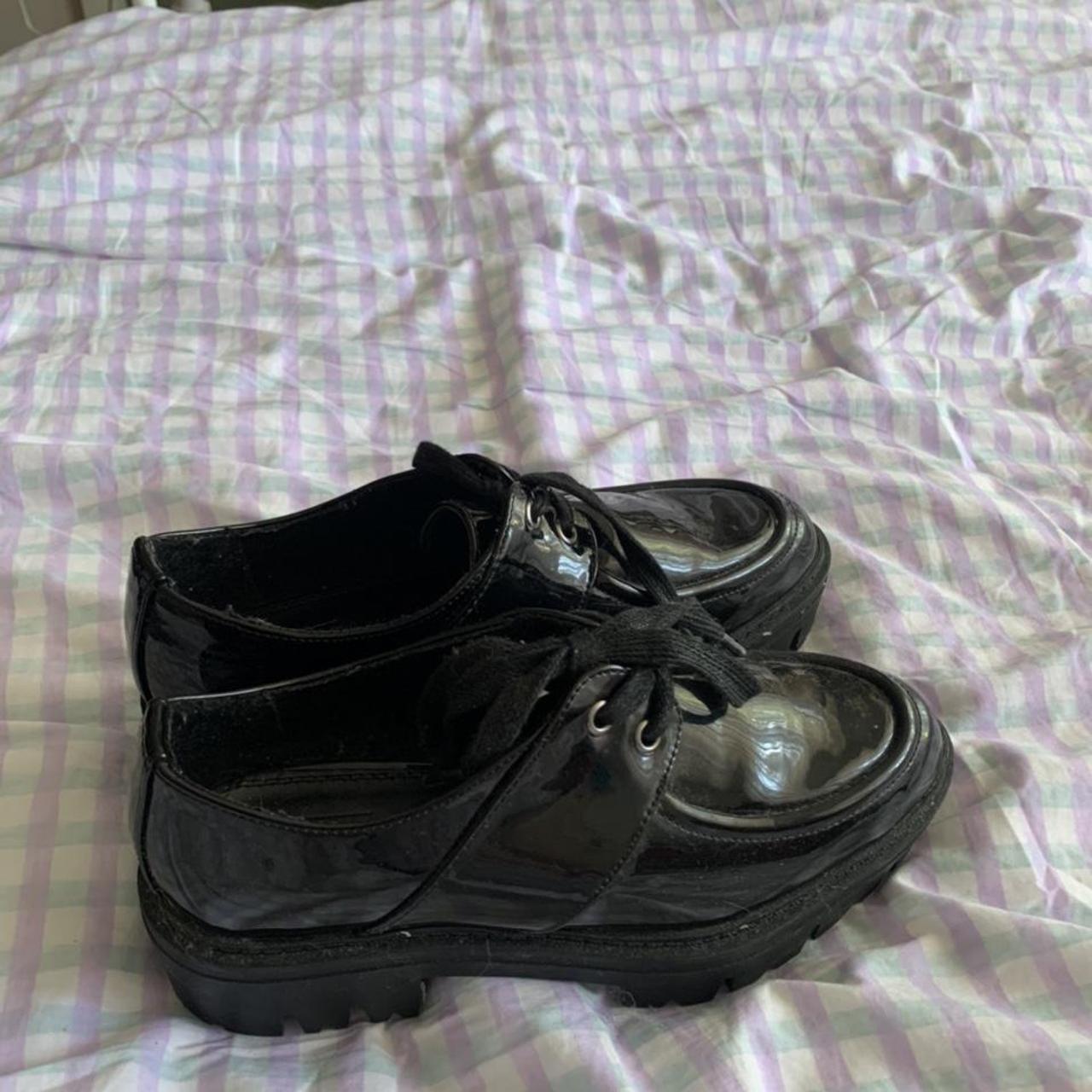 cute black school girl type shoes, bought from asos,... - Depop