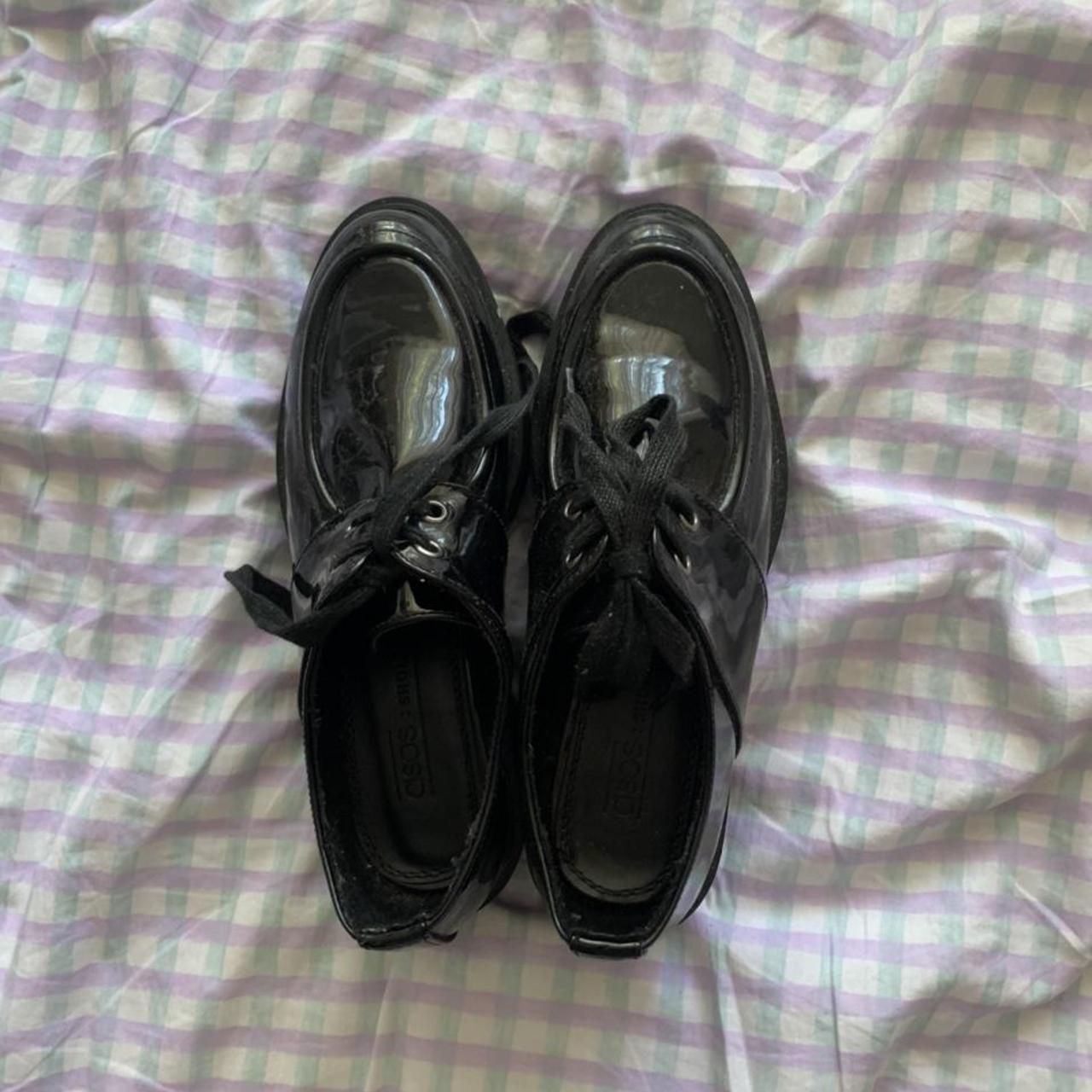 cute black school girl type shoes, bought from asos,... - Depop
