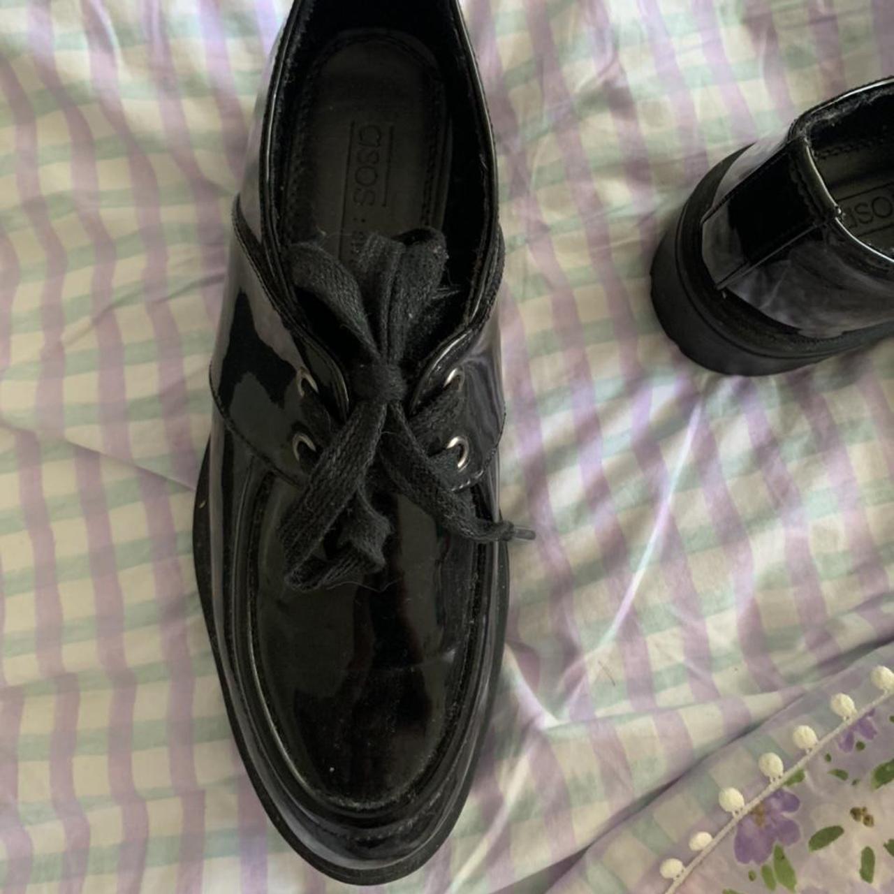 cute black school girl type shoes, bought from asos,... - Depop