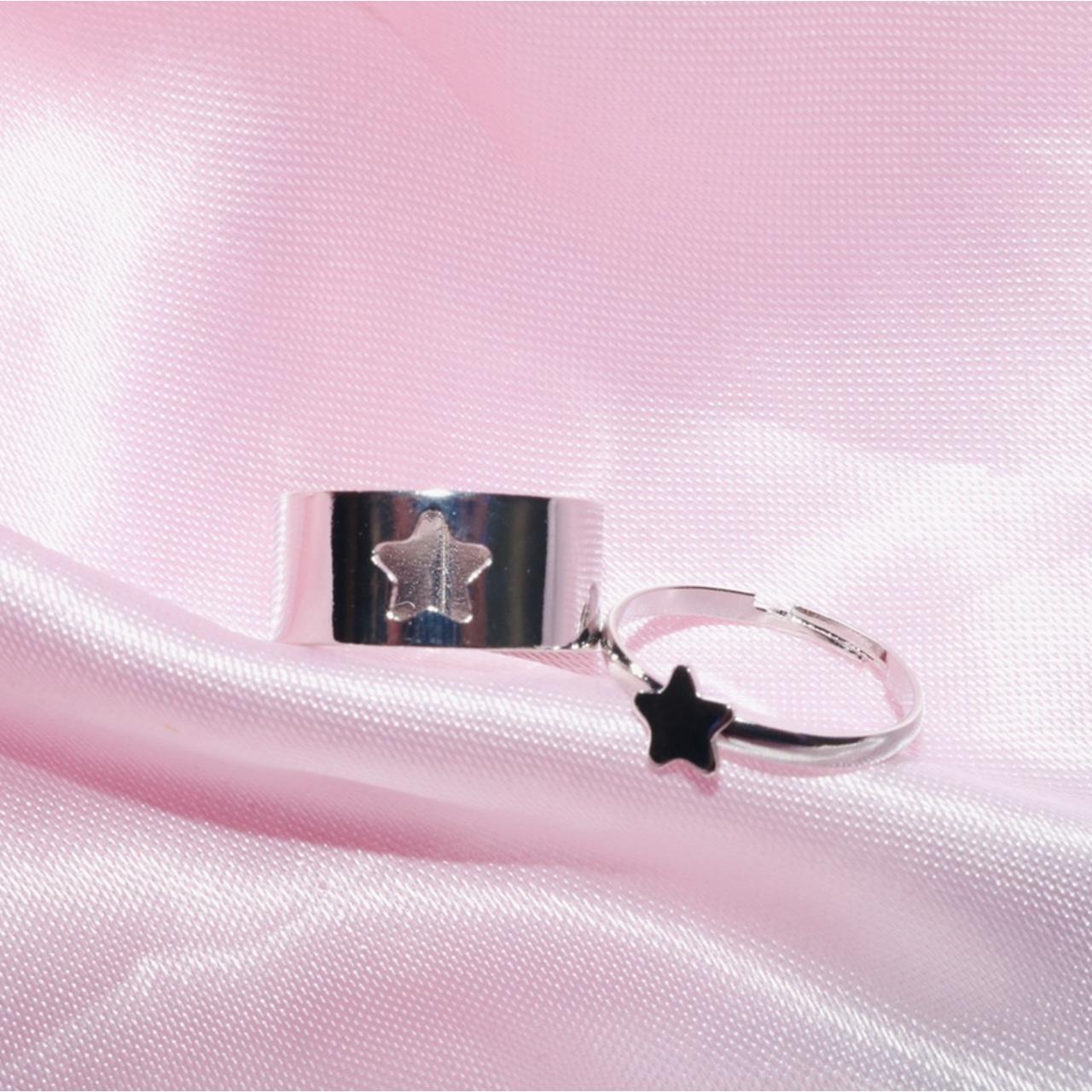 silver matching star rings! adjustable... - Depop