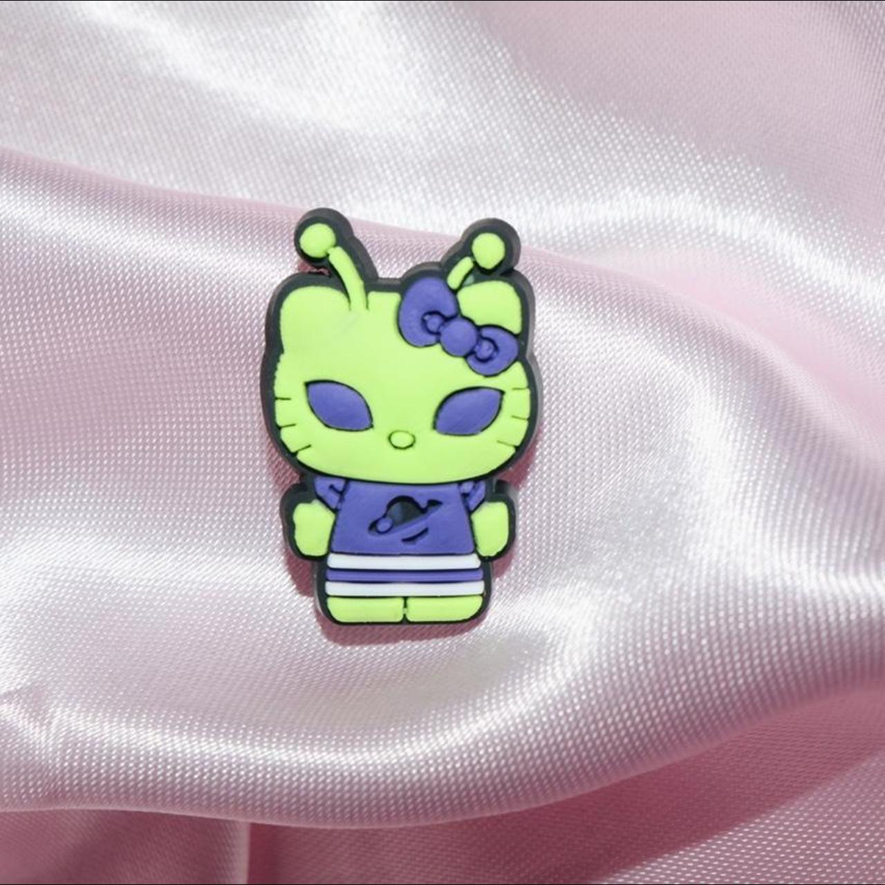 space alien hello kitty croc charm jibbitz message... - Depop