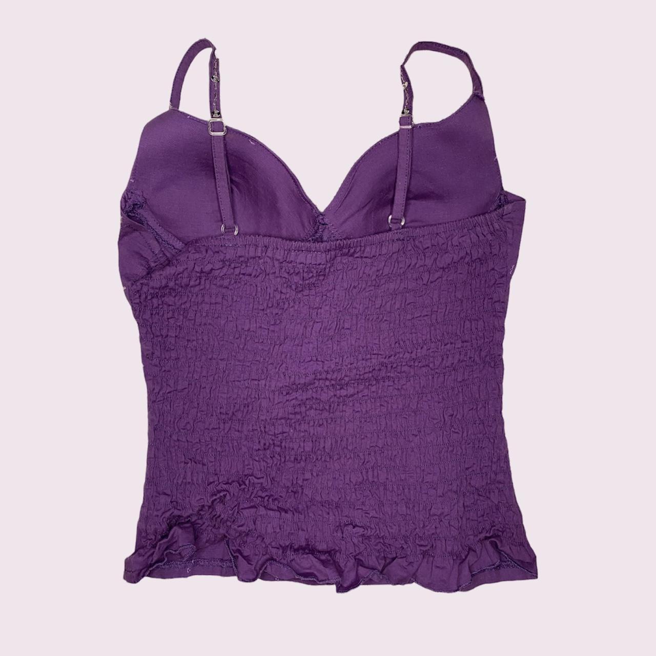 Y2k sequined purple bustier top Marked size large/... - Depop