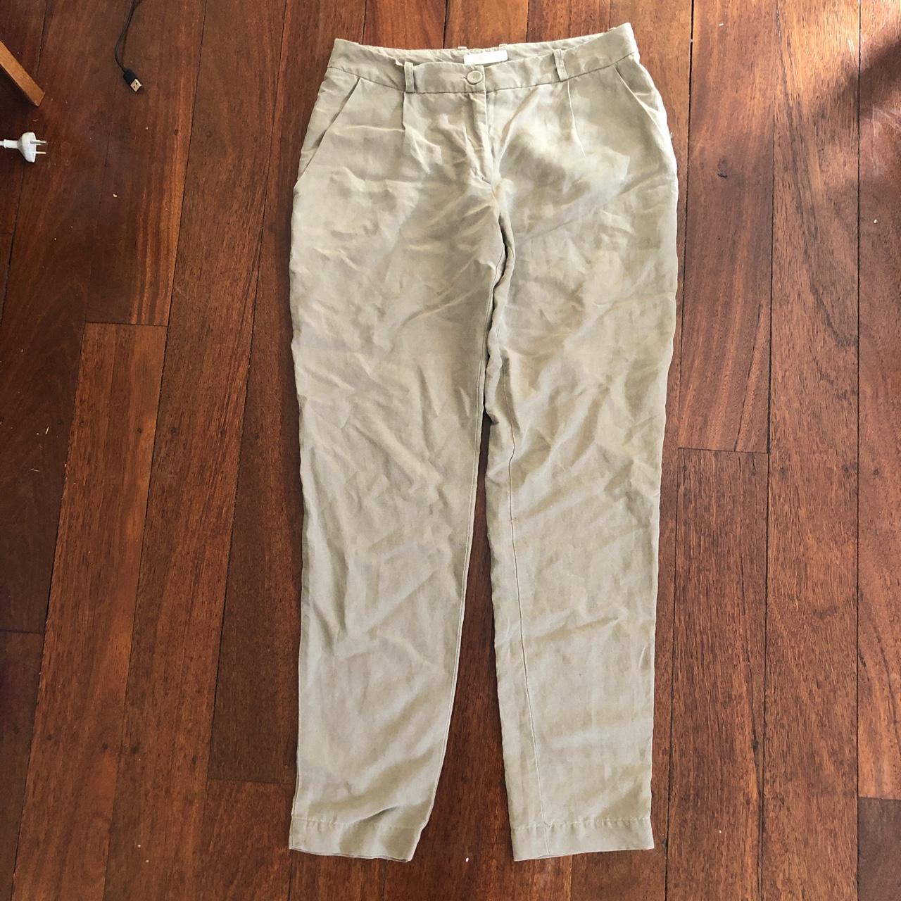 morrison natural linen pants size small - Depop