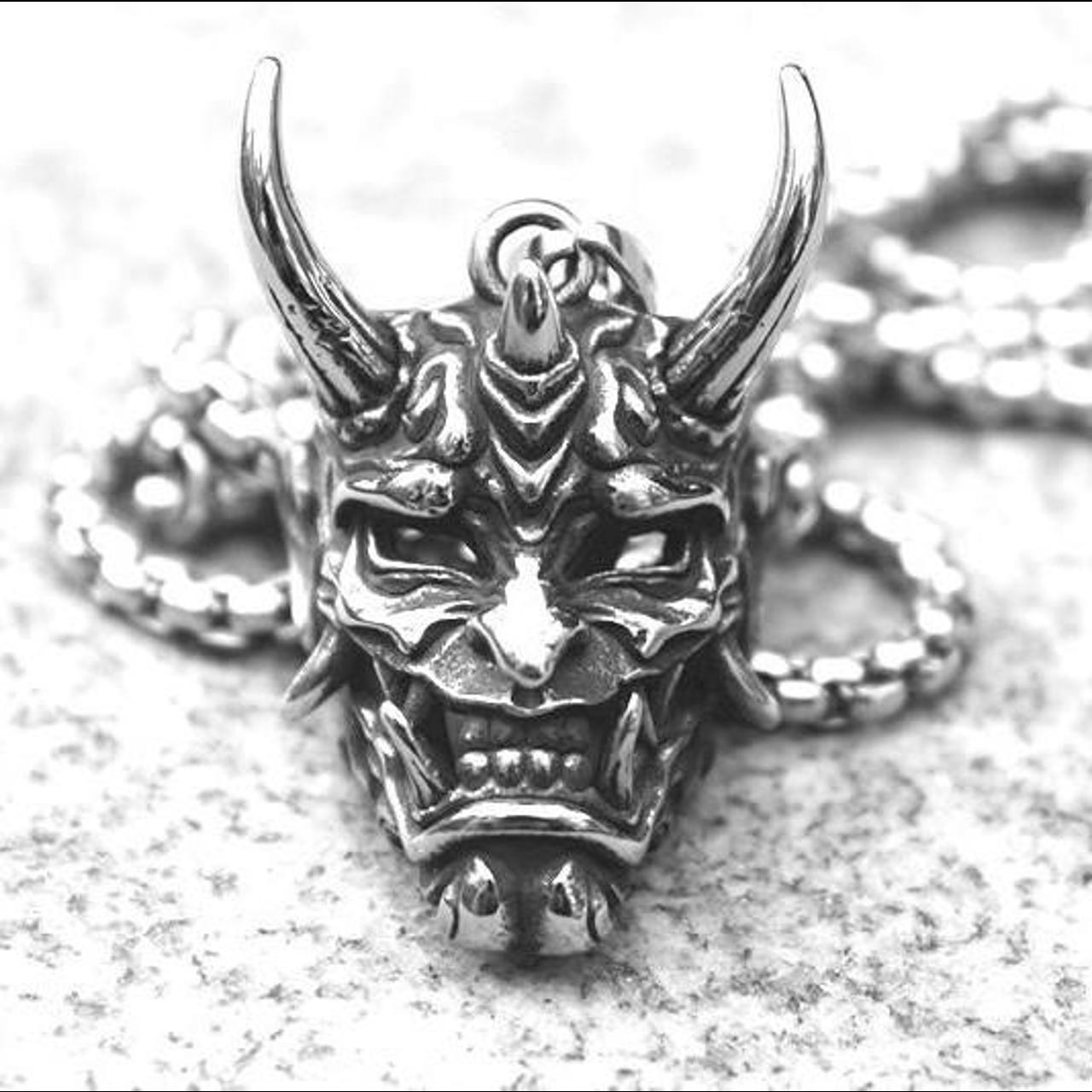 Demon pendant necklace The necklace is 100%... - Depop