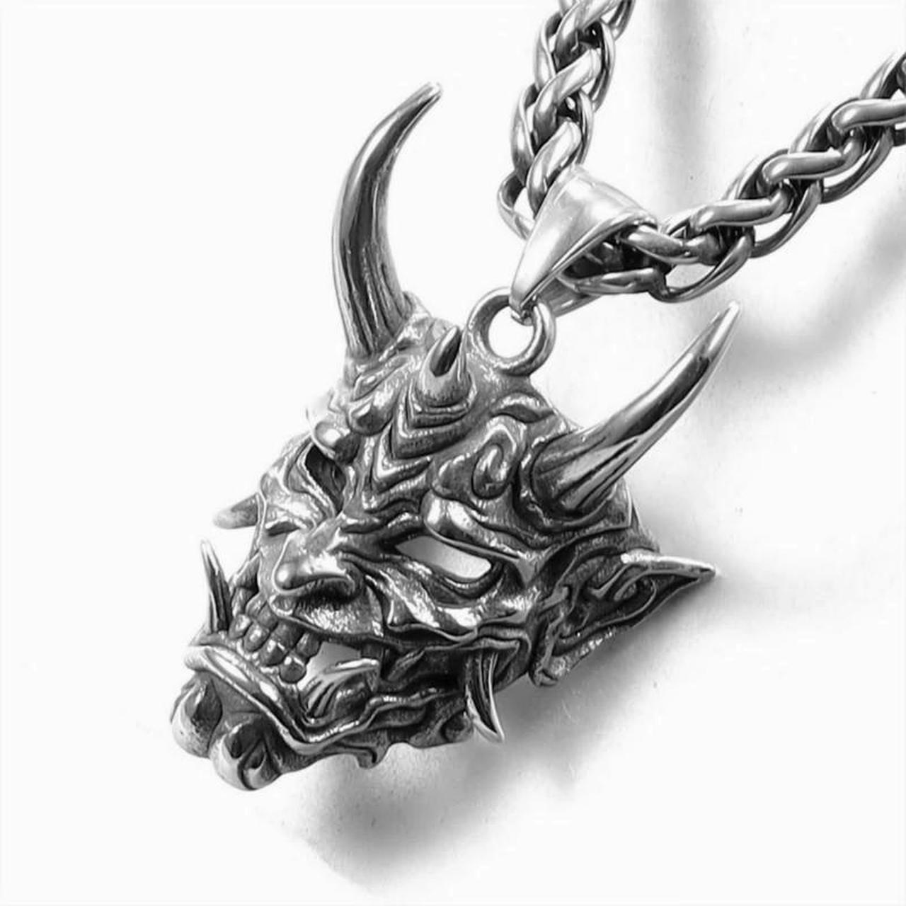 Demon pendant necklace The necklace is 100%... - Depop