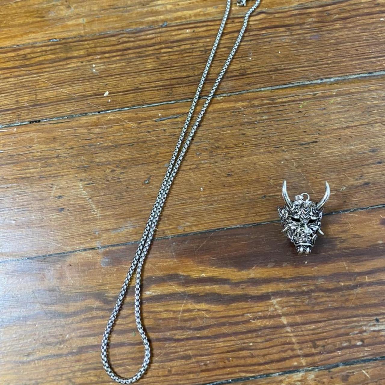 Demon pendant necklace The necklace is 100%... - Depop