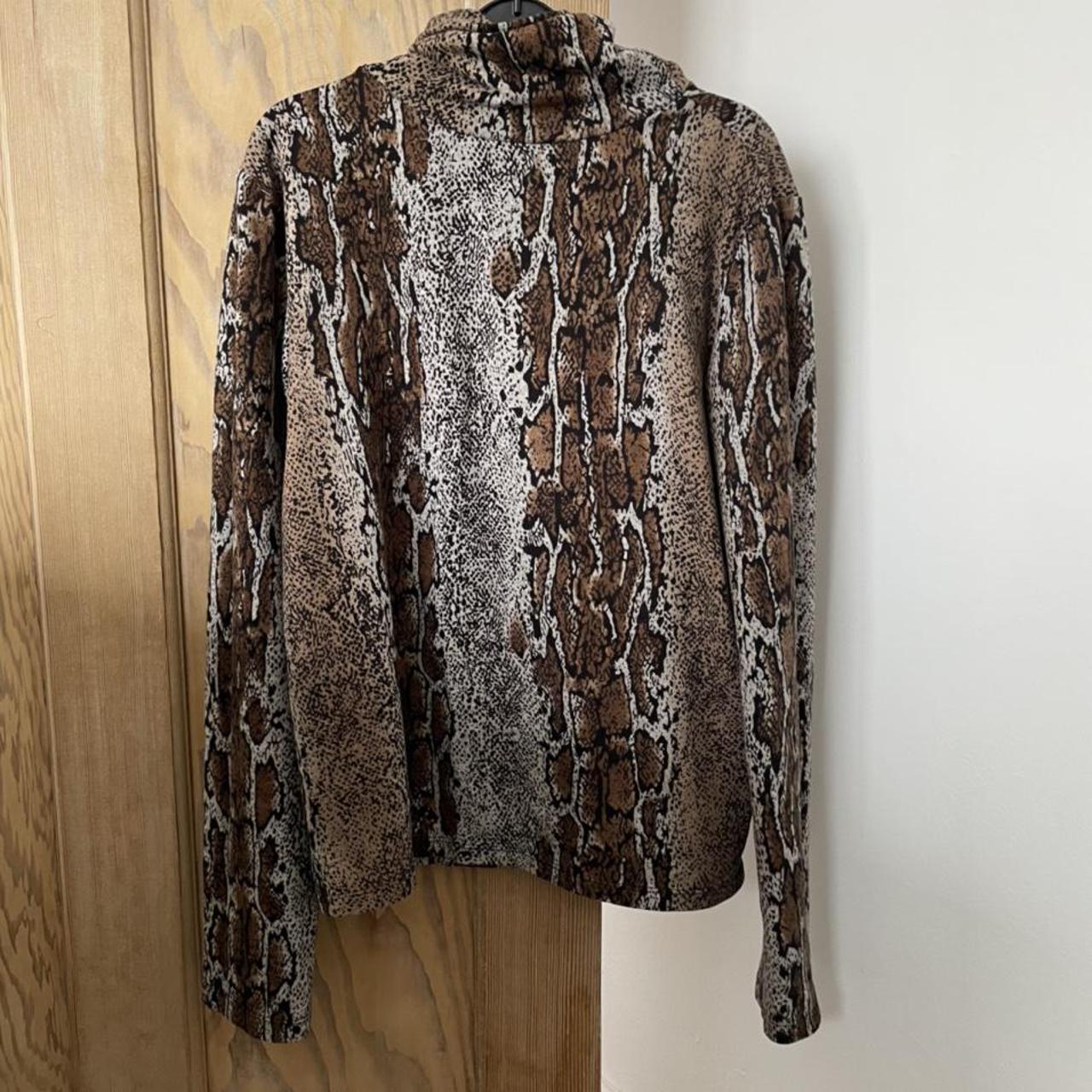 Zara women’s turtle neck, snake skin print, long... - Depop