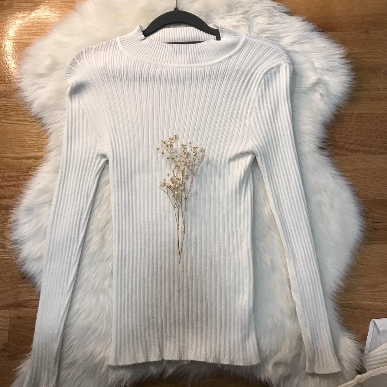 White ribbed top from primark Good for layering or... - Depop