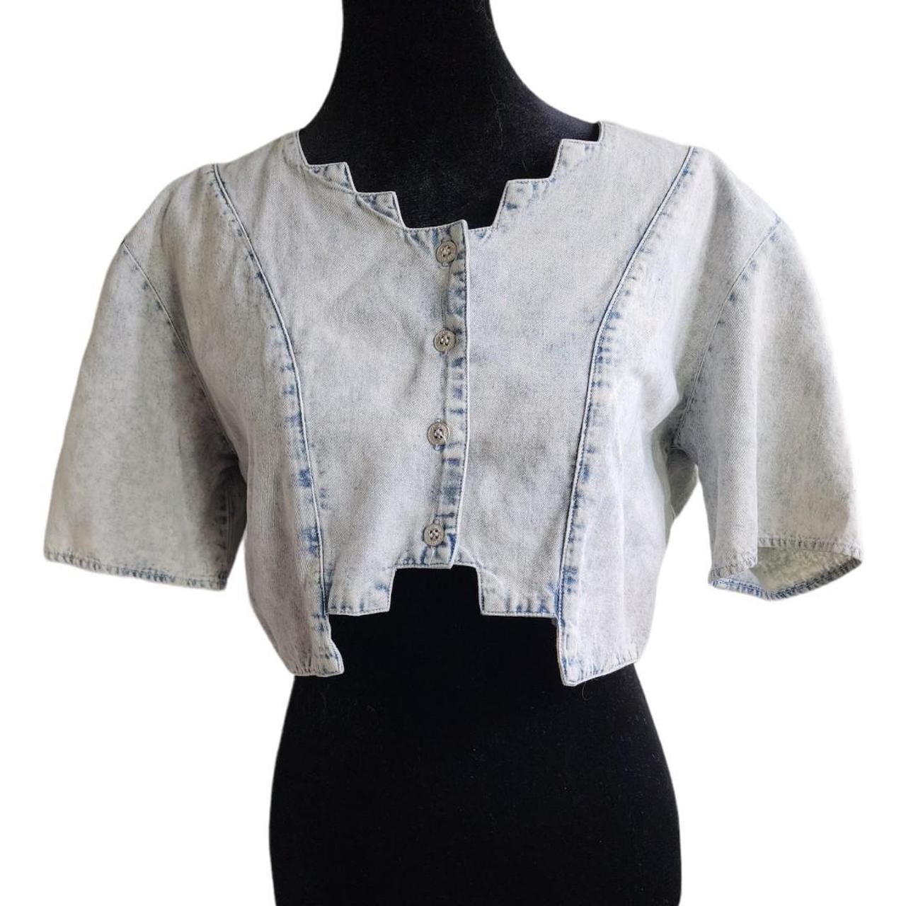 Vintage 80s Crop Top Acid wash Vintage crop top by... - Depop