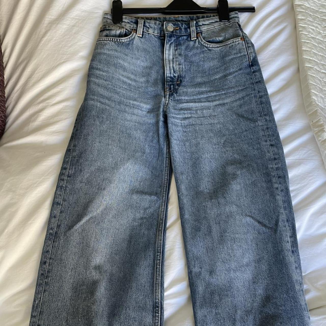 Monki wide leg jeans (w 25) only worn a few times,... - Depop