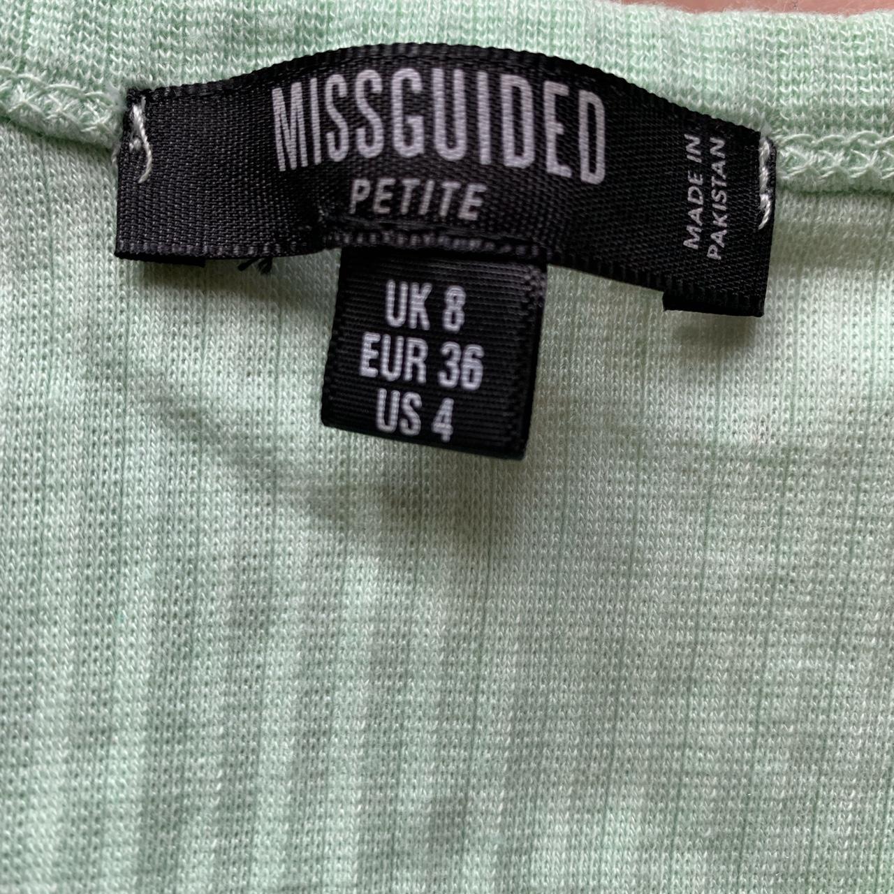 Missguided petite mint green cropped scoop neck... - Depop