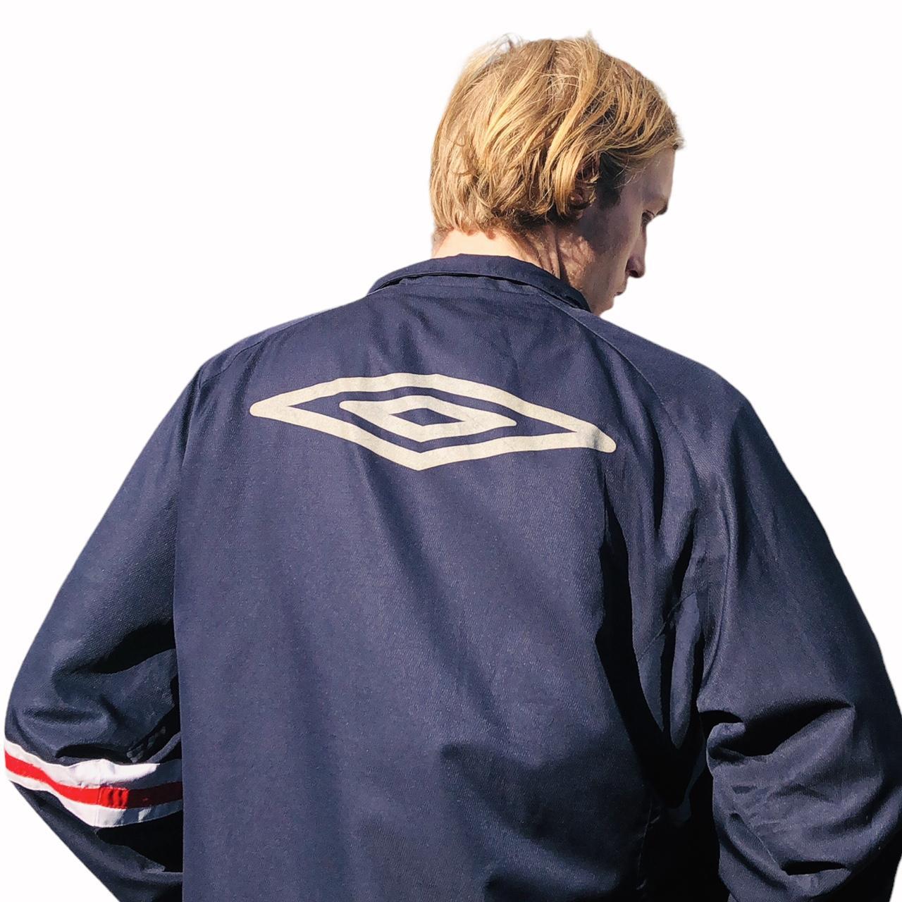Umbro Men's Navy and Red Jacket | Depop
