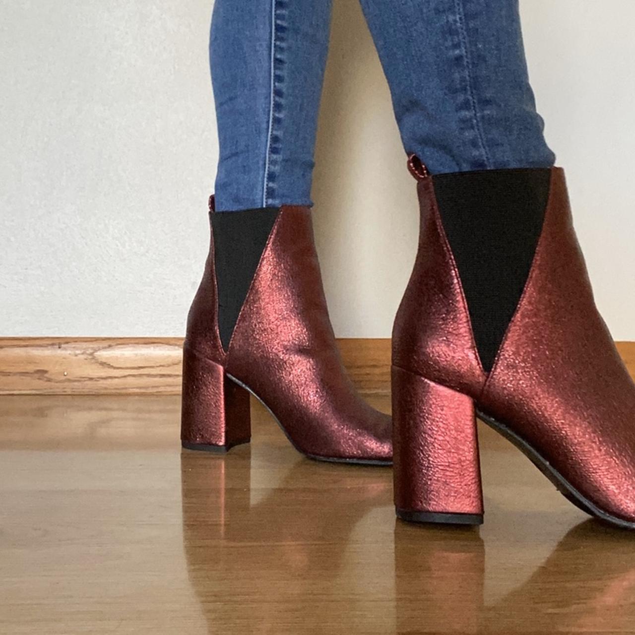 Metallic heeled booties!! These add the perfect pop... - Depop