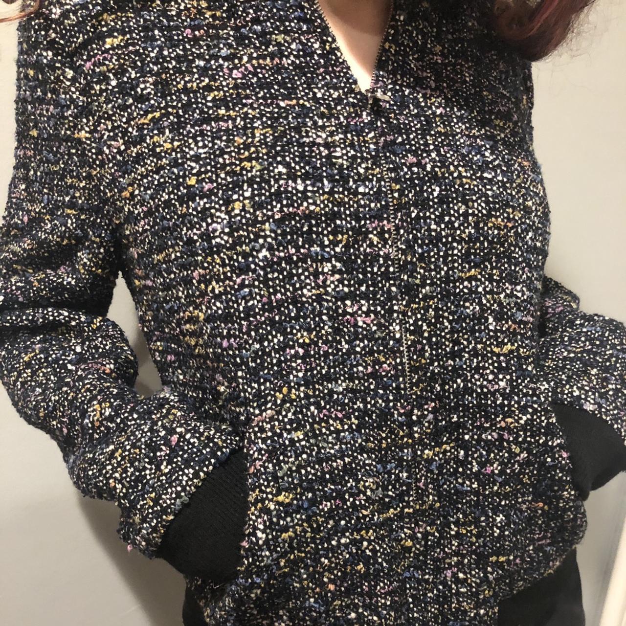 “Rebecca Taylor” Multi-tweed Bomber jacket with... - Depop
