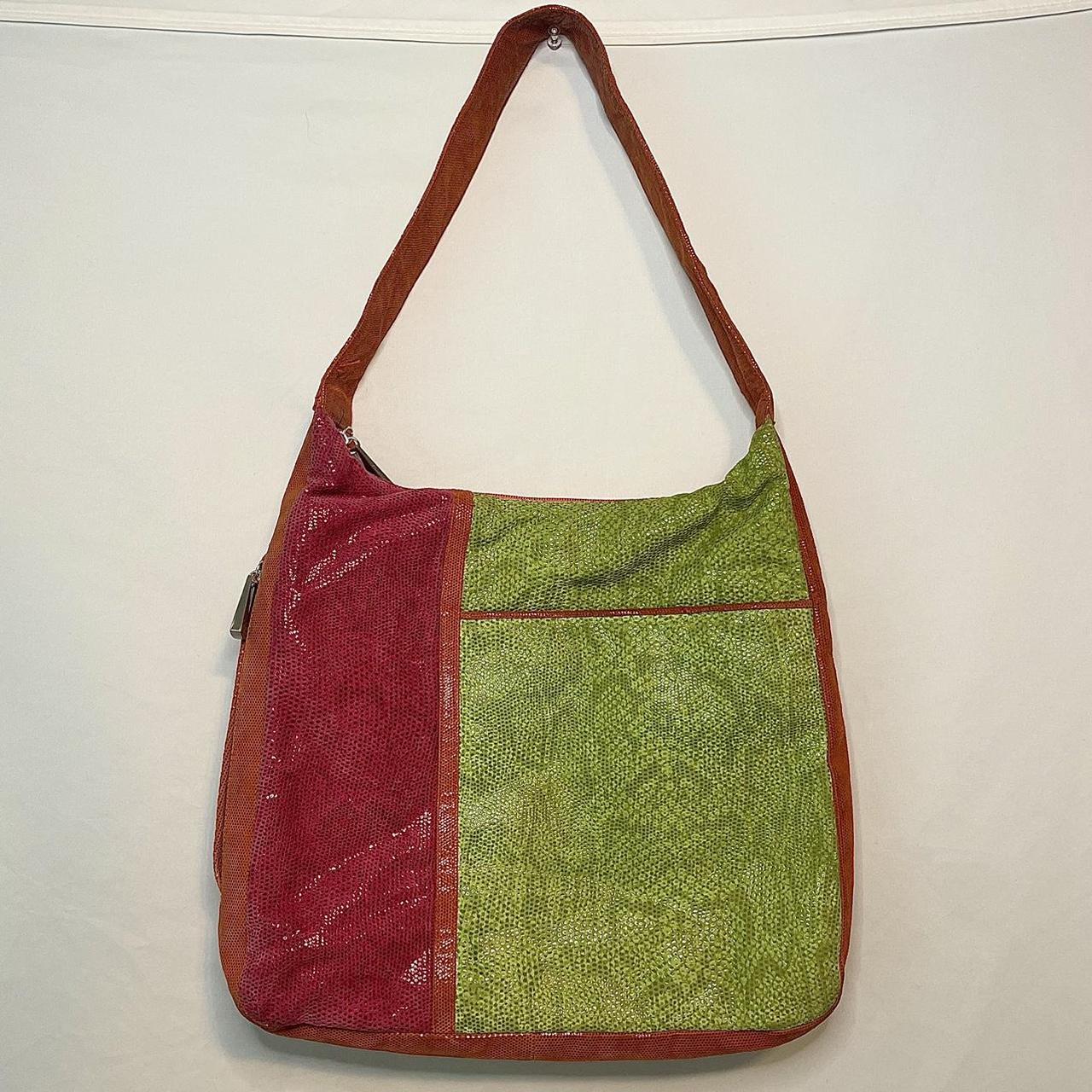 Color block bag by Liza Ganz, faux snakeskin, 12... - Depop