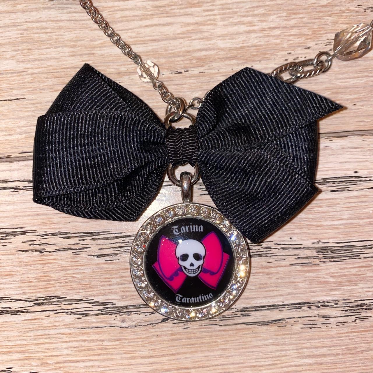 LIMITED EDITION Tarina Tarantino skull bow necklace... - Depop