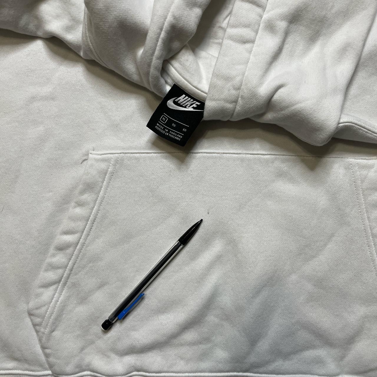 Nike swoosh logo white pullover hoodie jacket... - Depop