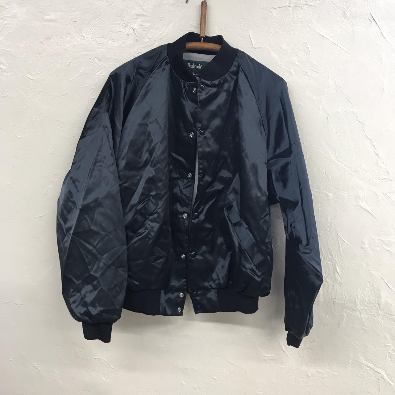 Vintage bomber jacket from the 80’s in Navy... - Depop