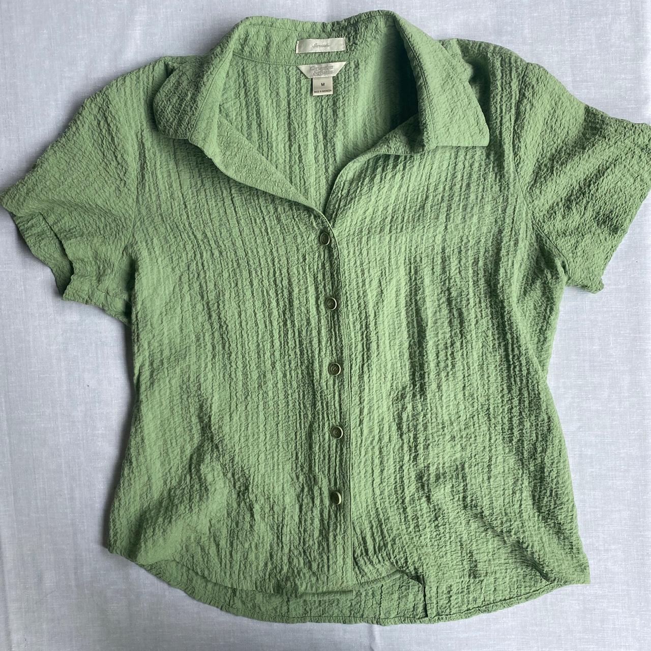 Sage Green Textured Blouse 🍃 A Light And Soft Depop