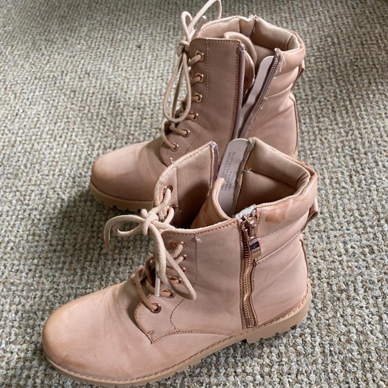 ASOS Women's Pink and White Boots | Depop