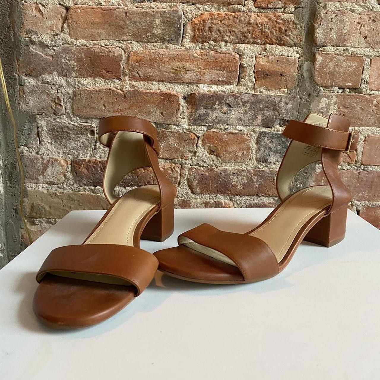 Brown heels with gold ankle buckle ⚡️ Barely worn -... - Depop