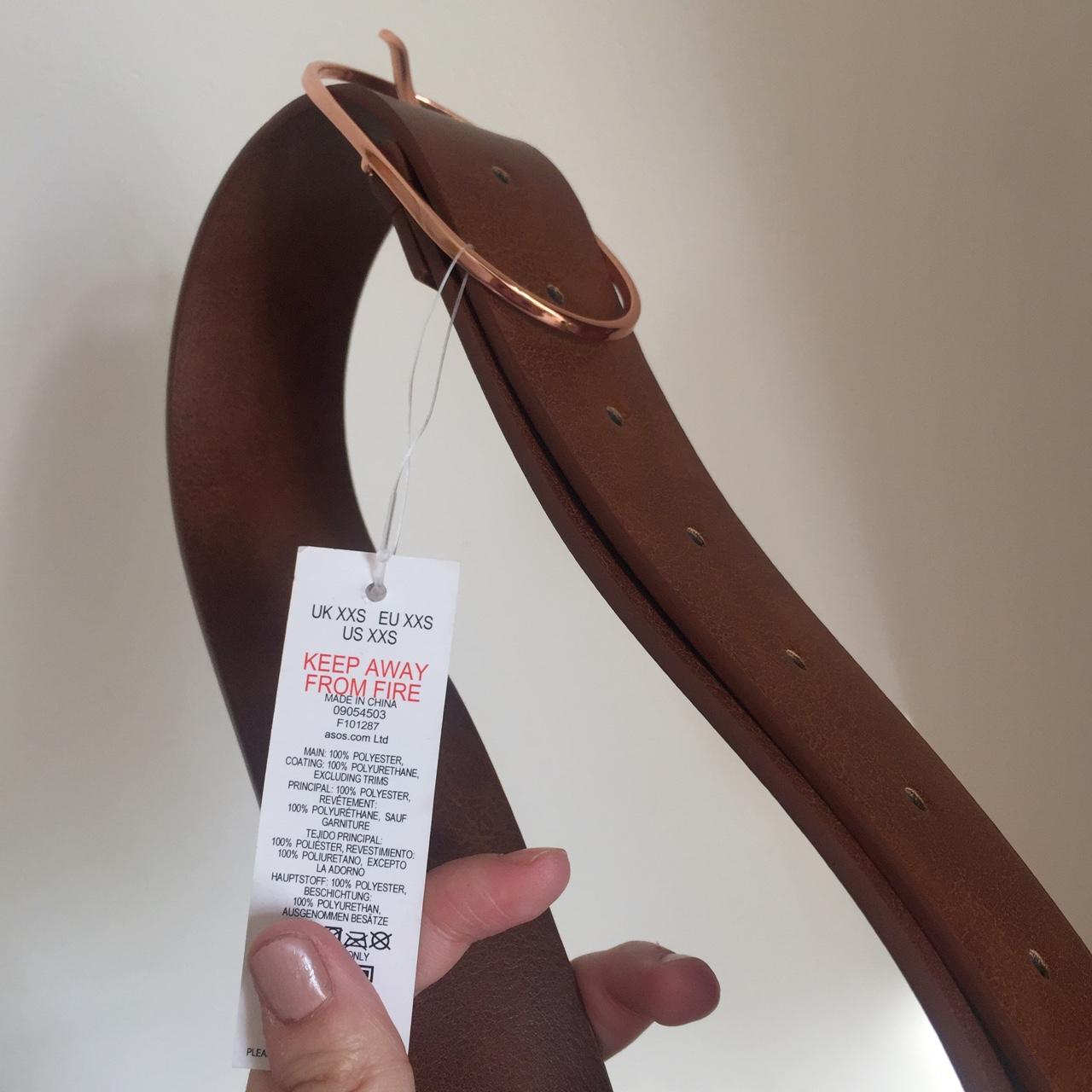 ASOS belt. Chunky brown belt with rose gold... - Depop