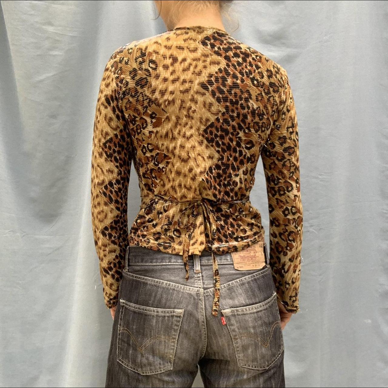 y2k vintage leopard print patterned handkerchief... - Depop