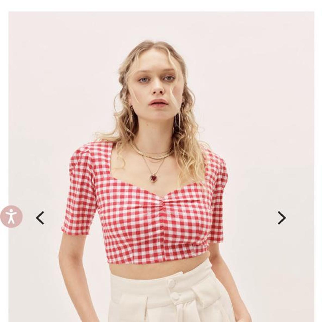 Vanessa Mooney the lisette red gingham top - Depop