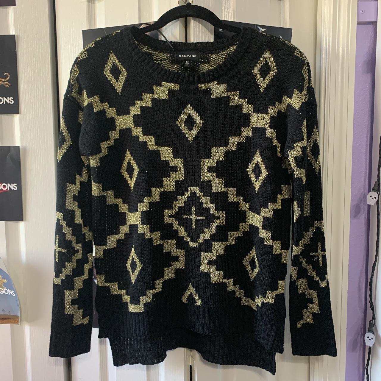 #rampage black and gold #glitter knit sweater. never... - Depop