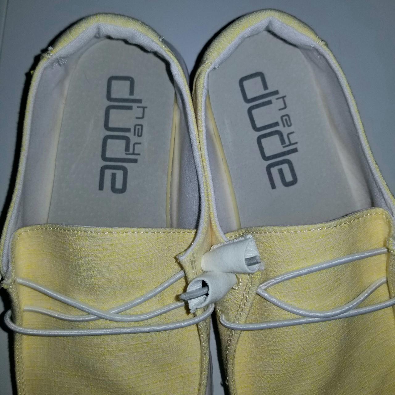 Light yellow Hey Dude boat shoes, elastic strings... - Depop