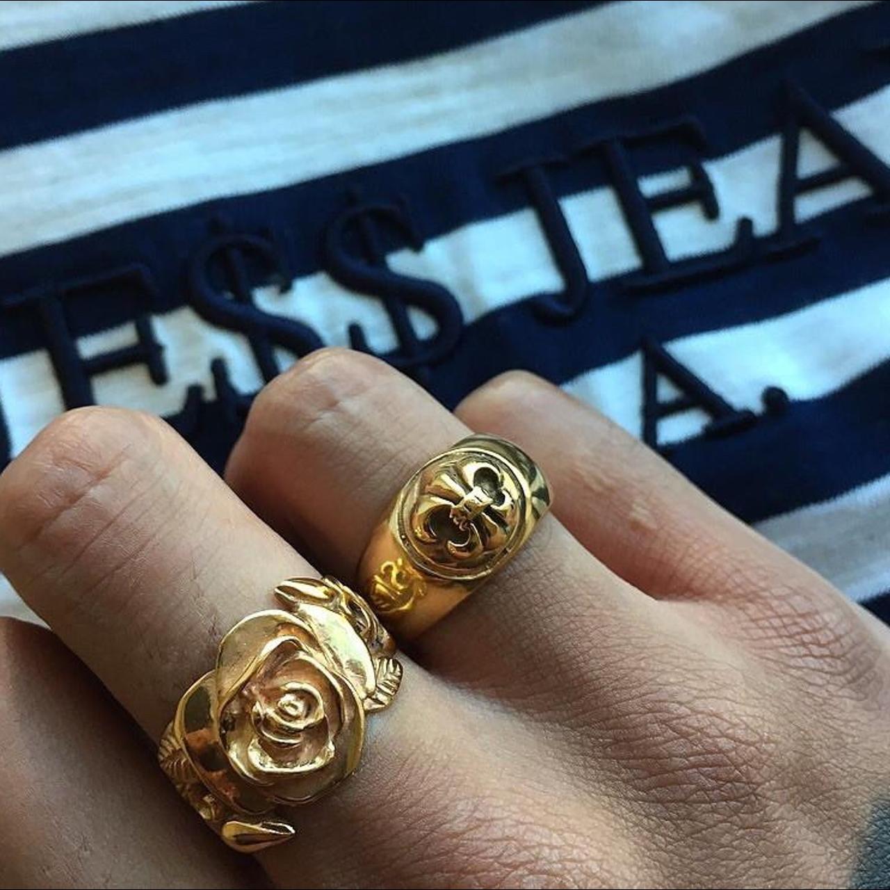 Rose Flower Ring 9ct Gold Plated All gold plated... - Depop