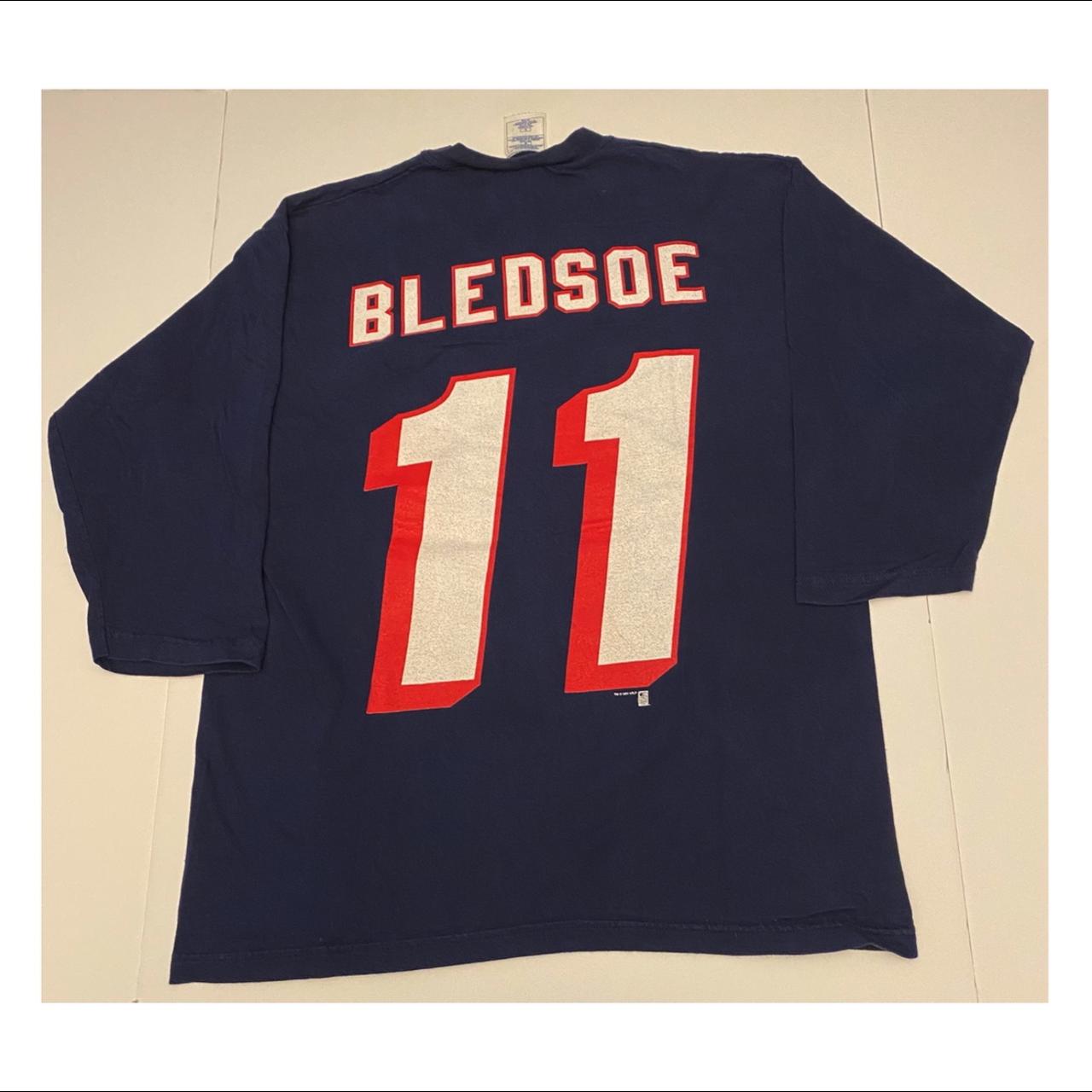 1997 NFLPA Drew Bledsoe Patriots 3/4 T shirt Good... - Depop