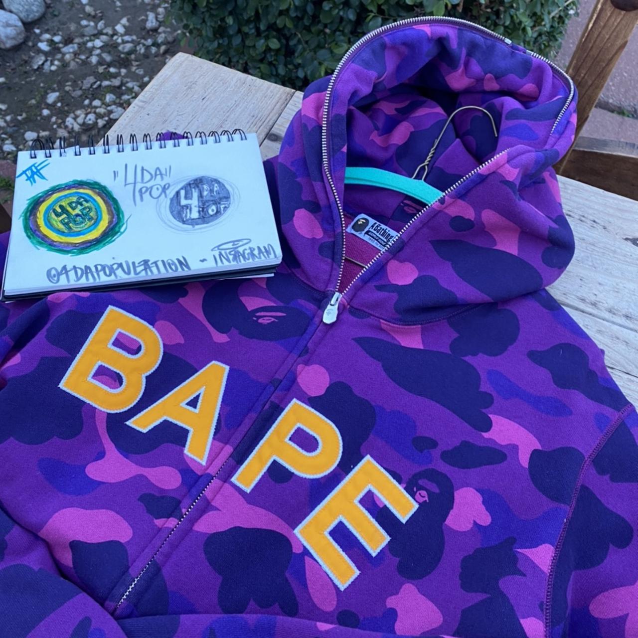A BATHING APE COLOR CAMO LOGO FULL ZIP BAPE XXL - Depop