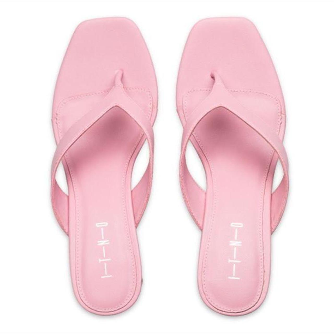 baby pink heel sandals size: us 8 / eu 39 itno brand - Depop