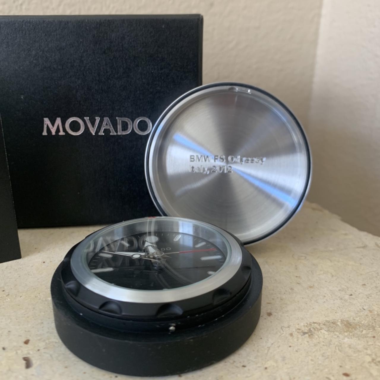 Movado Museum Dial Travel Alarm Clock Timepiece... - Depop