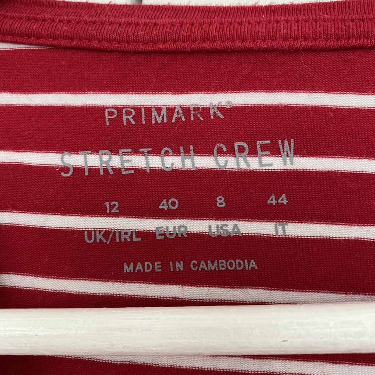 primark red stripe stretch crew top