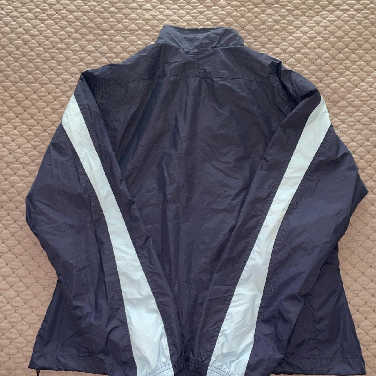 new balance track jacket in baby blue/navy... - Depop