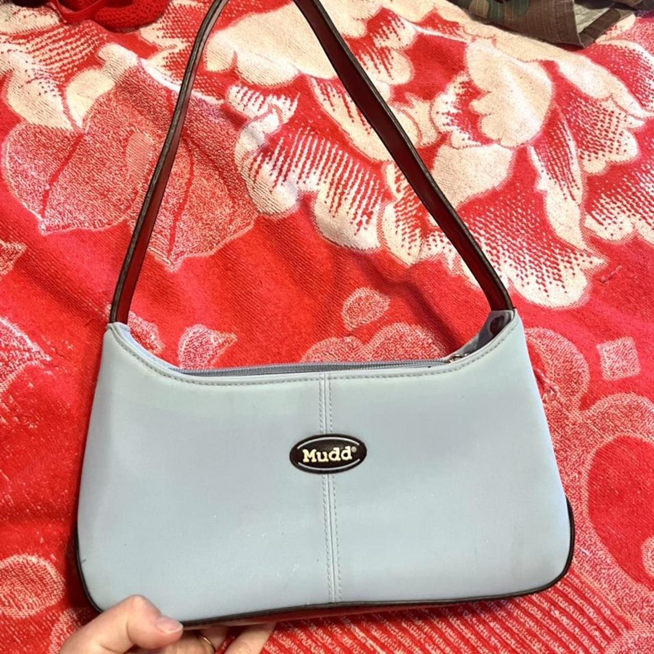 VINTAGE baby blue Mudd bag with black trim.... - Depop