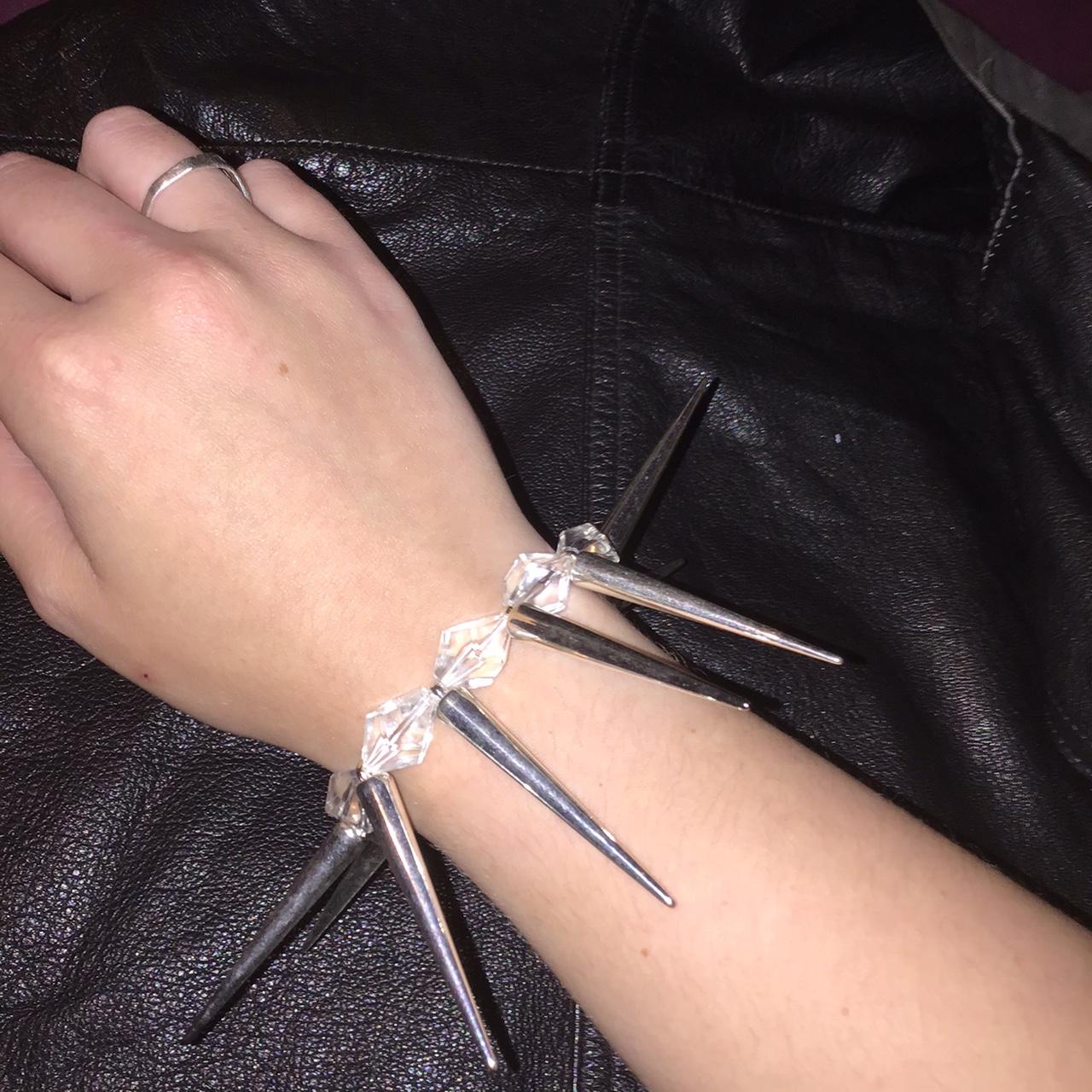 MEGA SPIKEY:THE CLEAR ONE silver spikes and clear... - Depop