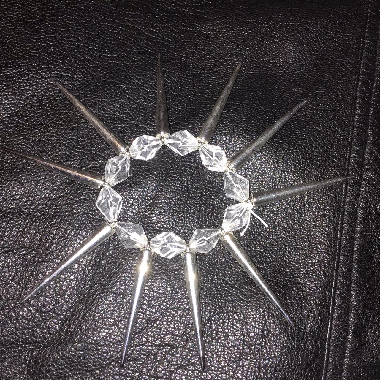 MEGA SPIKEY:THE CLEAR ONE silver spikes and clear... - Depop