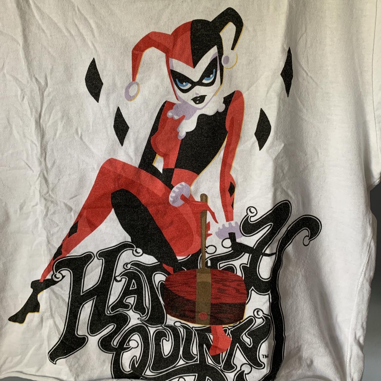 DC Comics Originals Harley Quinn raw hem crop top!... - Depop