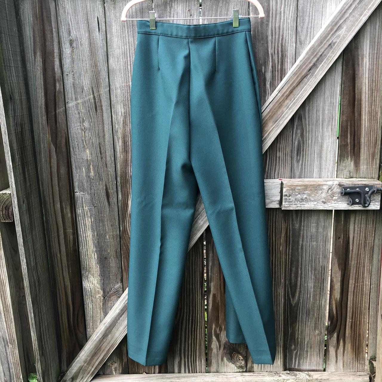 90s polyester slacks. Unlined. Button and zipper... - Depop