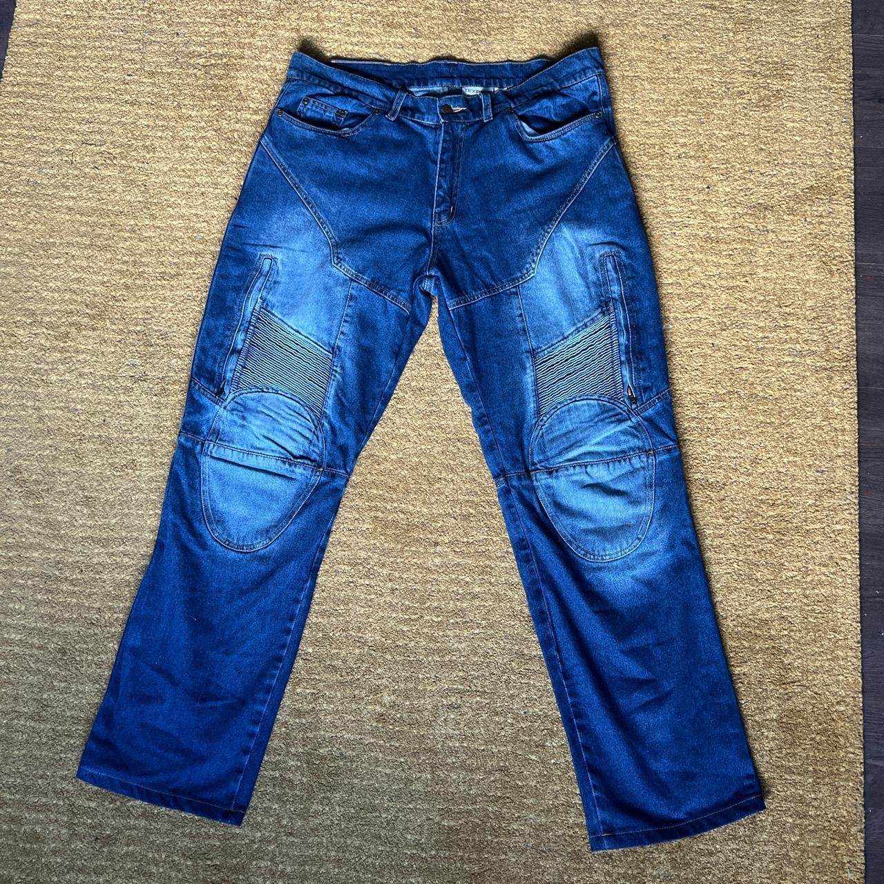 Padded Biker Denim Jeans (Vintage) Vintage Pair,... - Depop