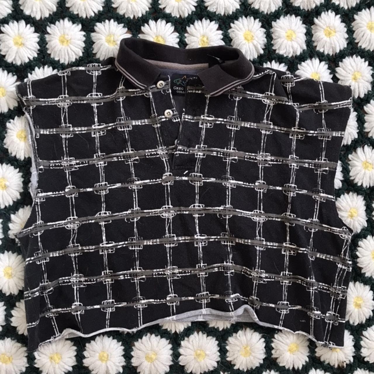 Hugo Boss raw hem cool patterned crop top - Depop